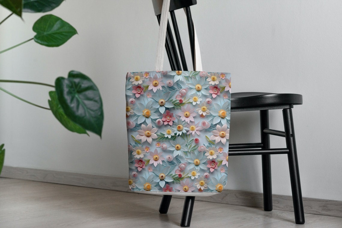 Quaint 3d Quilled Pastel Flowers Seamless Pattern for Sublimation and ...