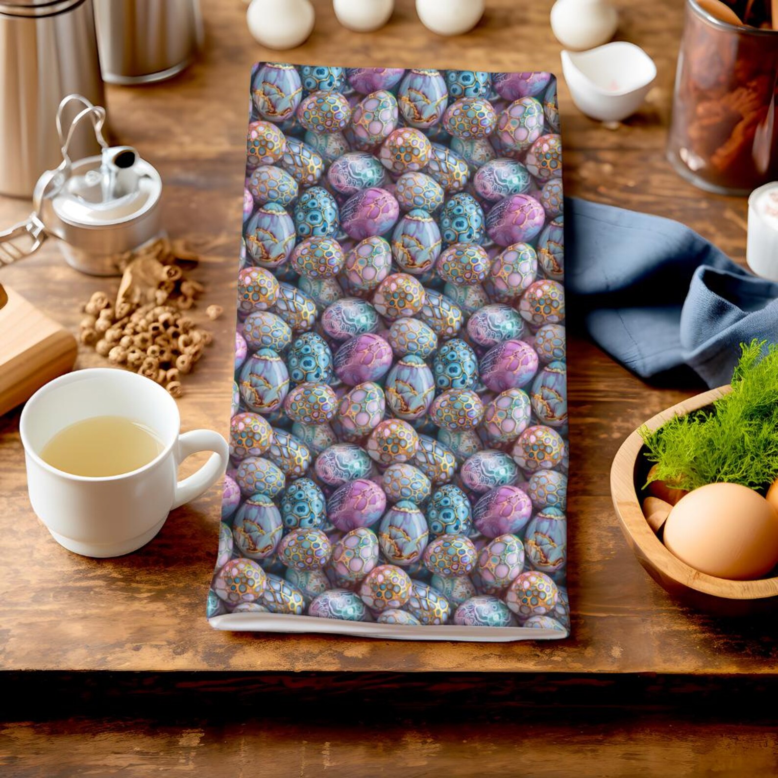 3d Ceramic Pastel Alcohol Ink Easter Eggs Seamless Pattern ...