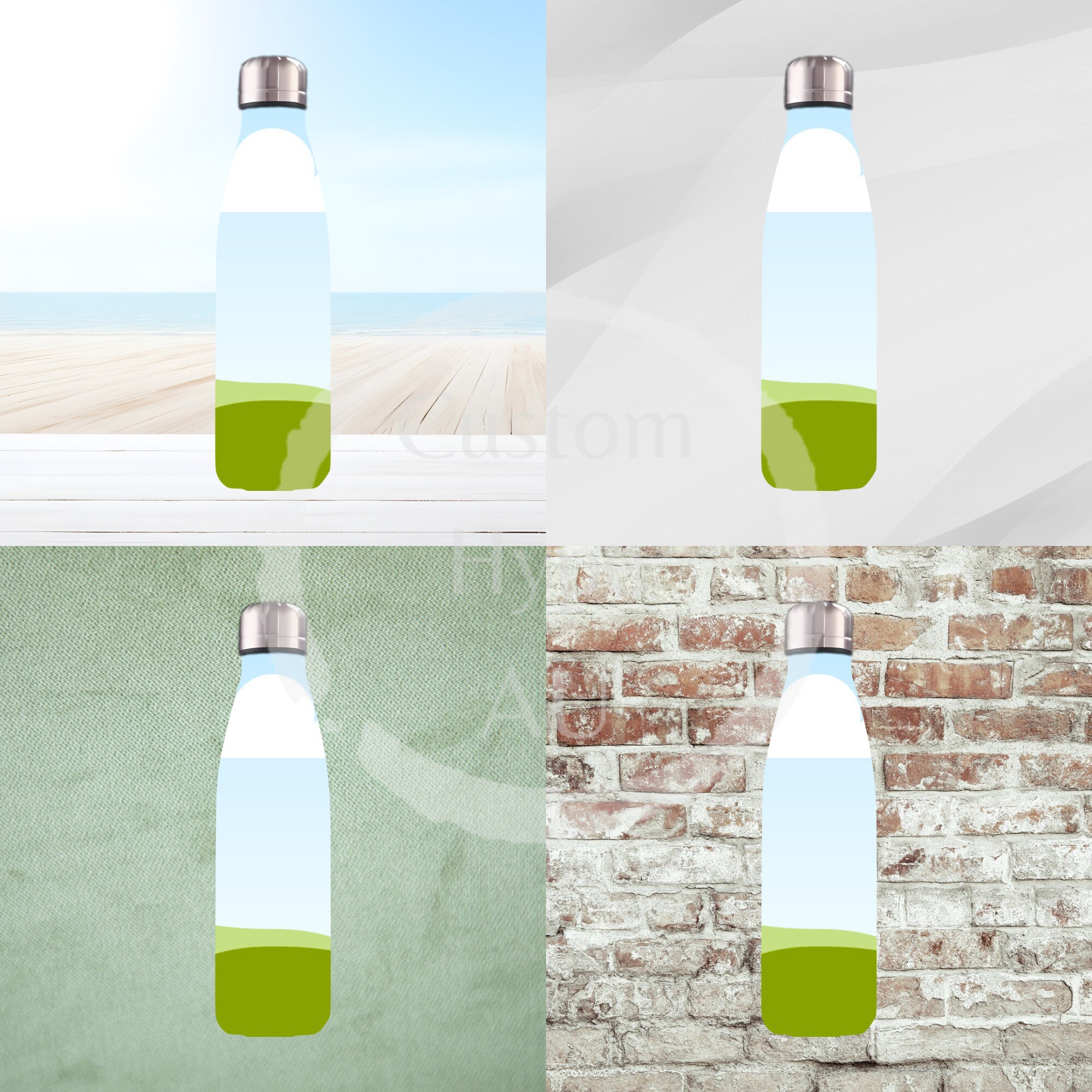 Water Bottle Canva Mock up Frame - 750ml (25oz) Stainless Steel Water ...