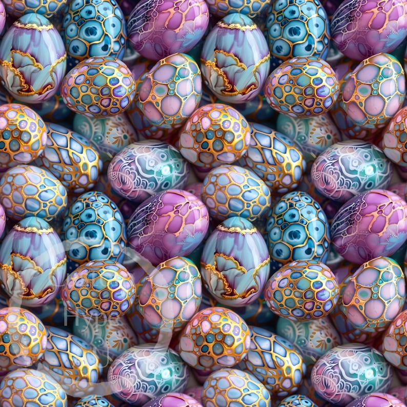 3d Ceramic Pastel Alcohol Ink Easter Eggs Seamless Pattern ...