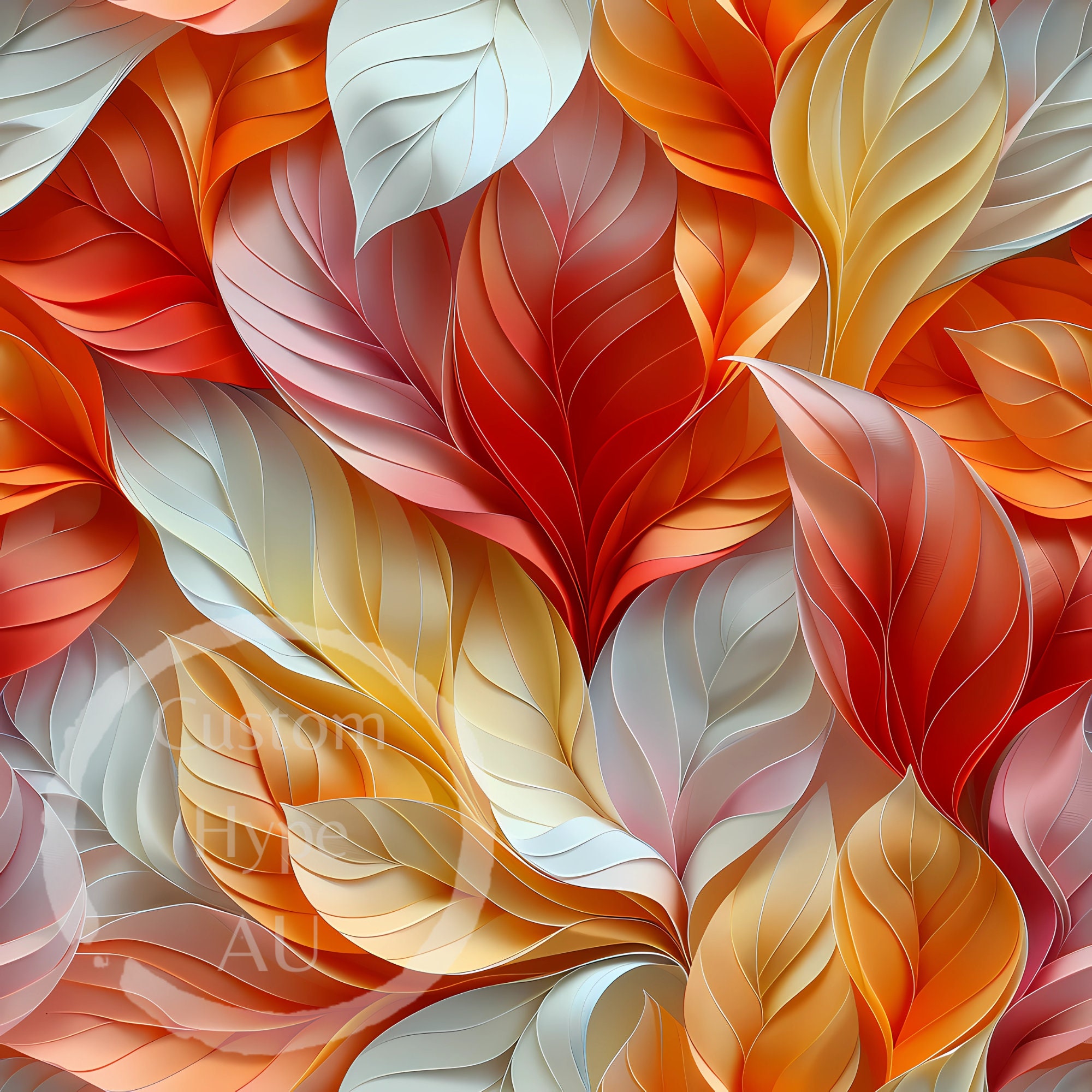 3d Seamless Pattern - Silk Autumn Leaves - Sublimation and Print ...