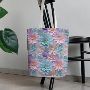 3d Pastel Flowers Digital Seamless Pattern for Sublimation and Print ...