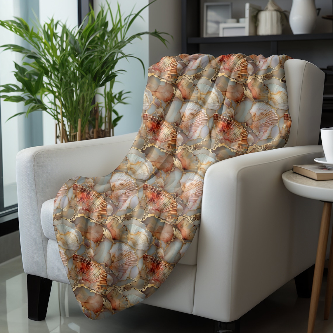 Seamless Pattern - Alcohol Ink Sea Shells - Sublimation and Print ...