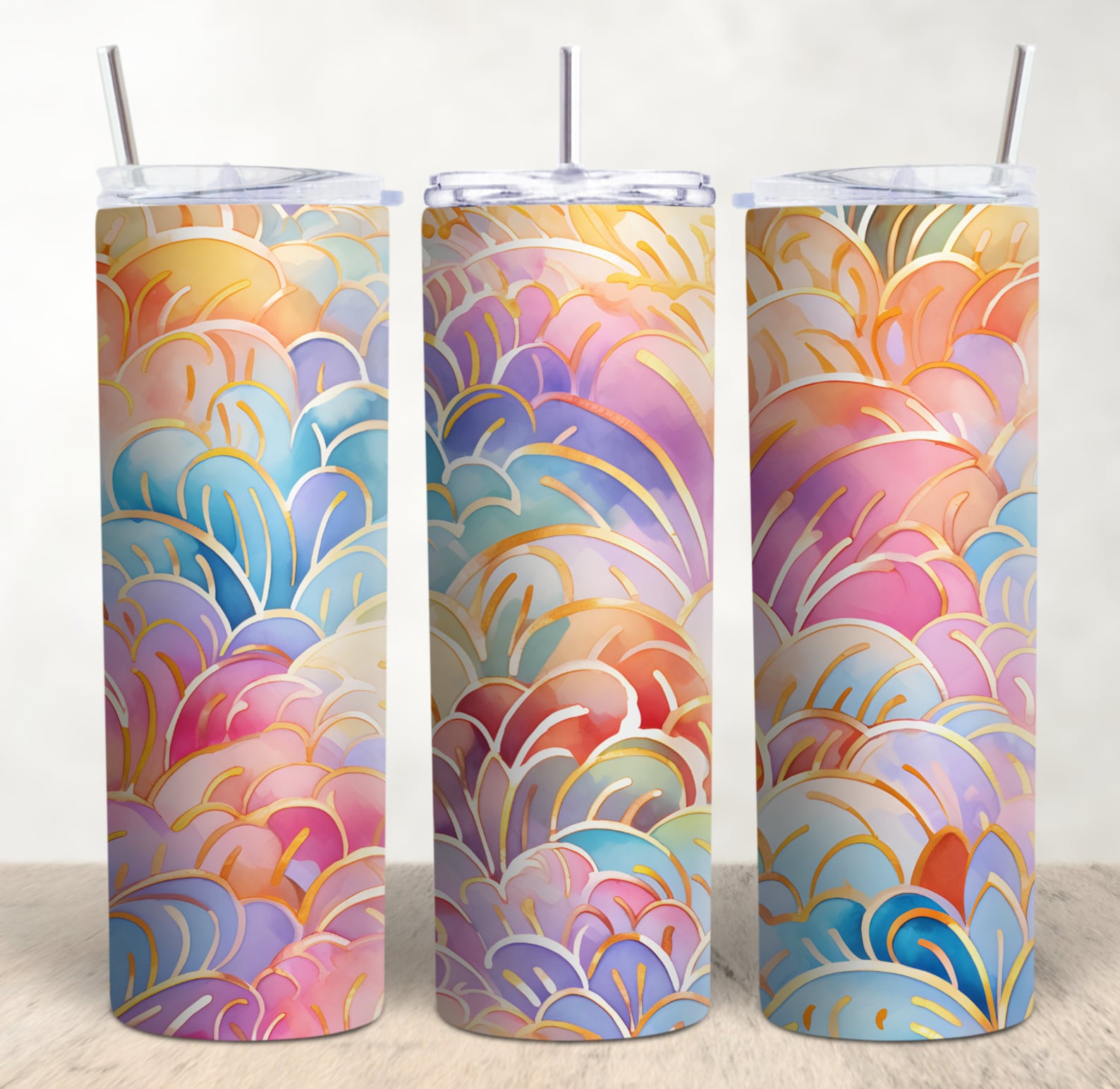 Rainbow Pastel Batik Design Digital Seamless Pattern for Sublimation ...