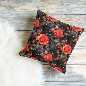 Seamless Pattern - Alcohol Ink Roses in Red and Black - Sublimation and ...