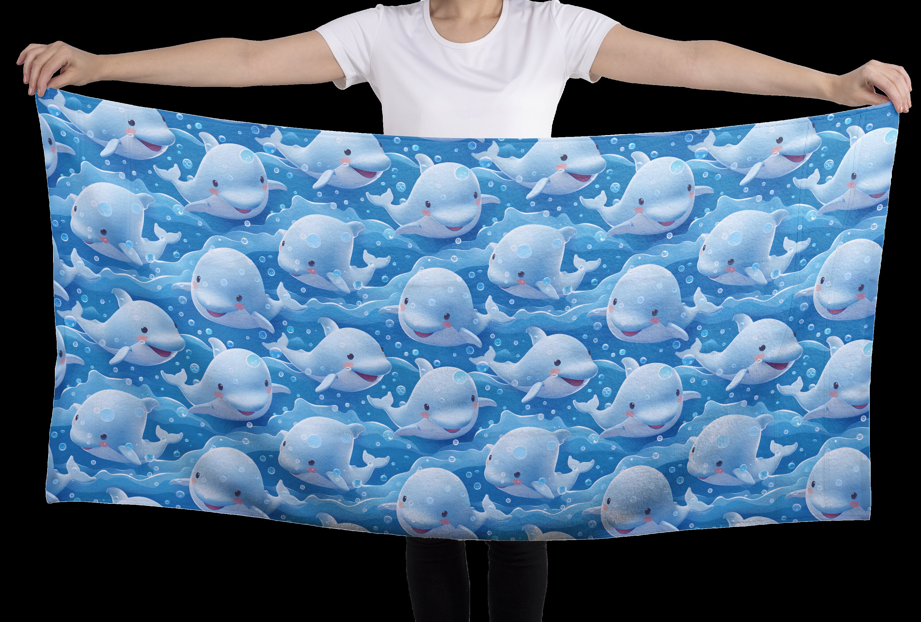 Cute Baby Whales Seamless Pattern - Sublimation and Print - 300dpi PNG ...