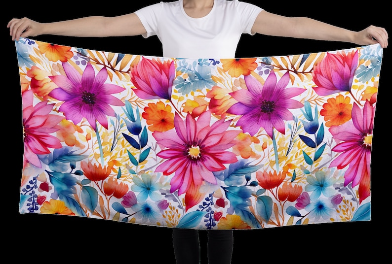 Vibrant Boho Summer Floral Digital Seamless Pattern - Sublimation and ...