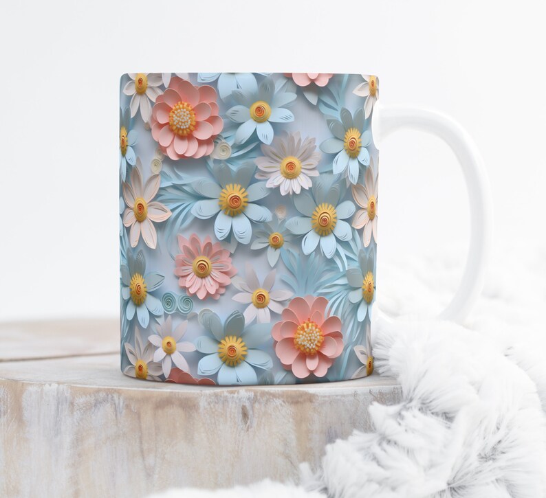 Beautiful 3d Pastel Flowers Seamless Pattern for Sublimation and Print ...