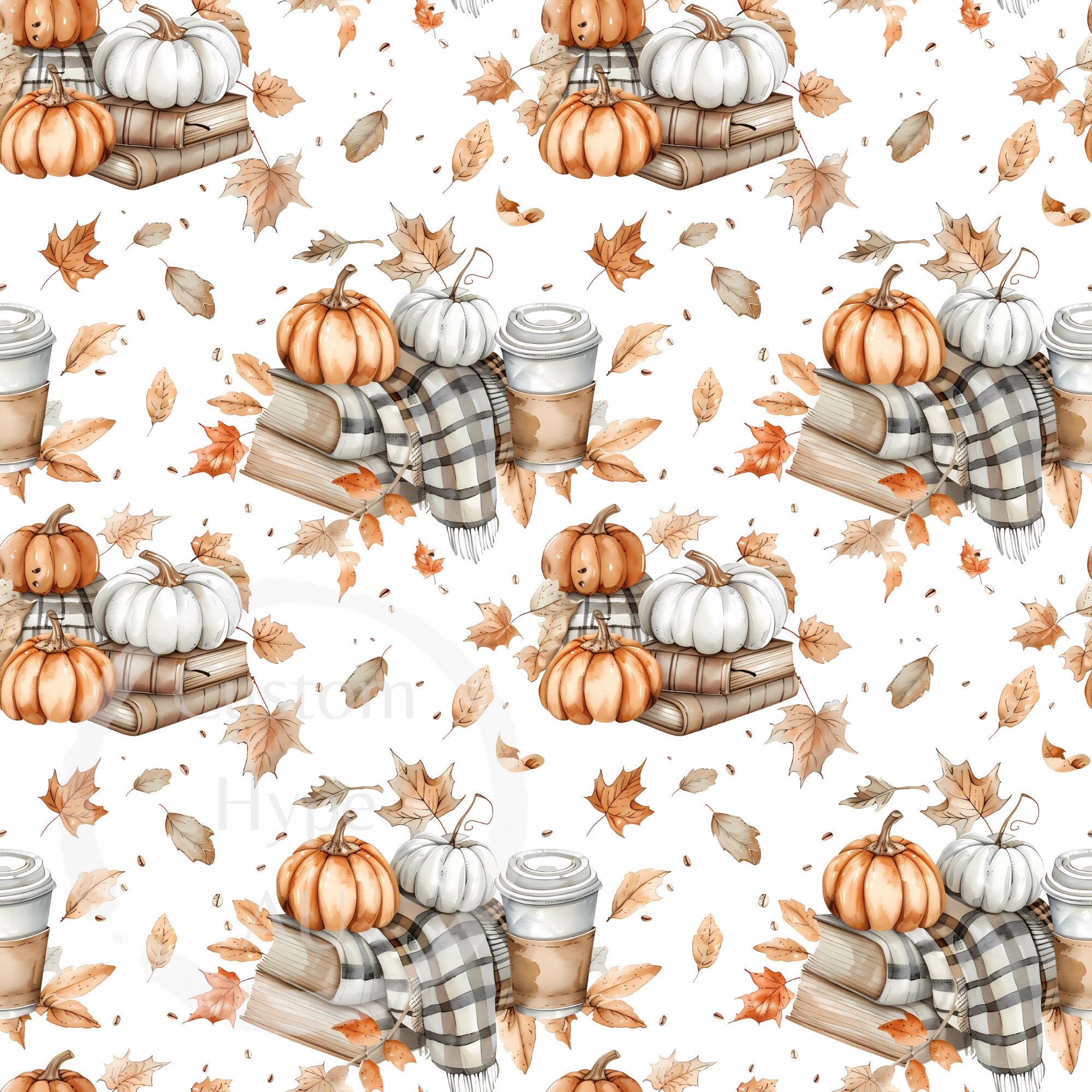 Watercolour Fall Seamless Pattern - Sublimation and Print - 300dpi PNG ...