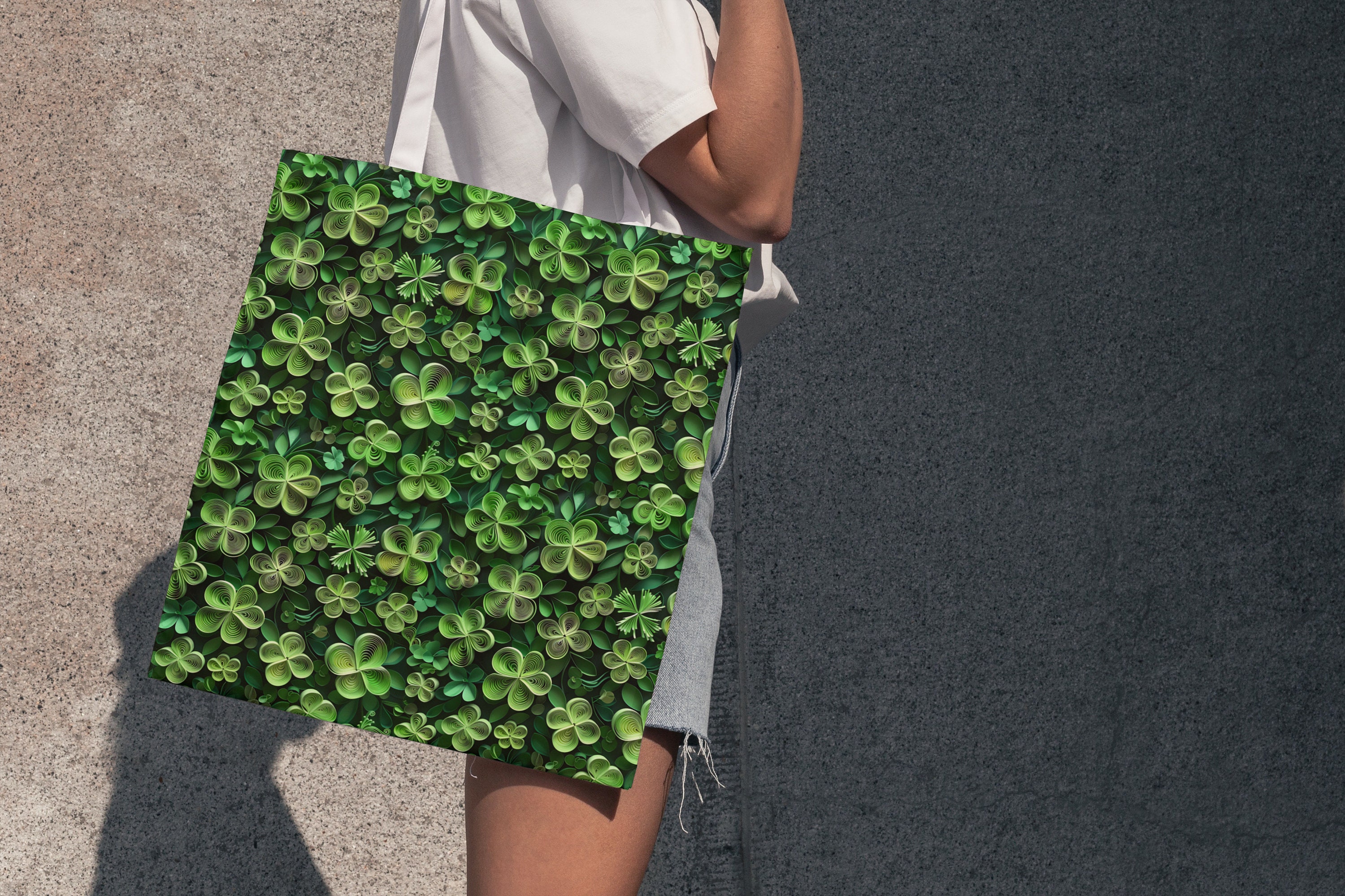 Seamless Pattern - 3d Quilled Shamrocks - Sublimation and Print ...