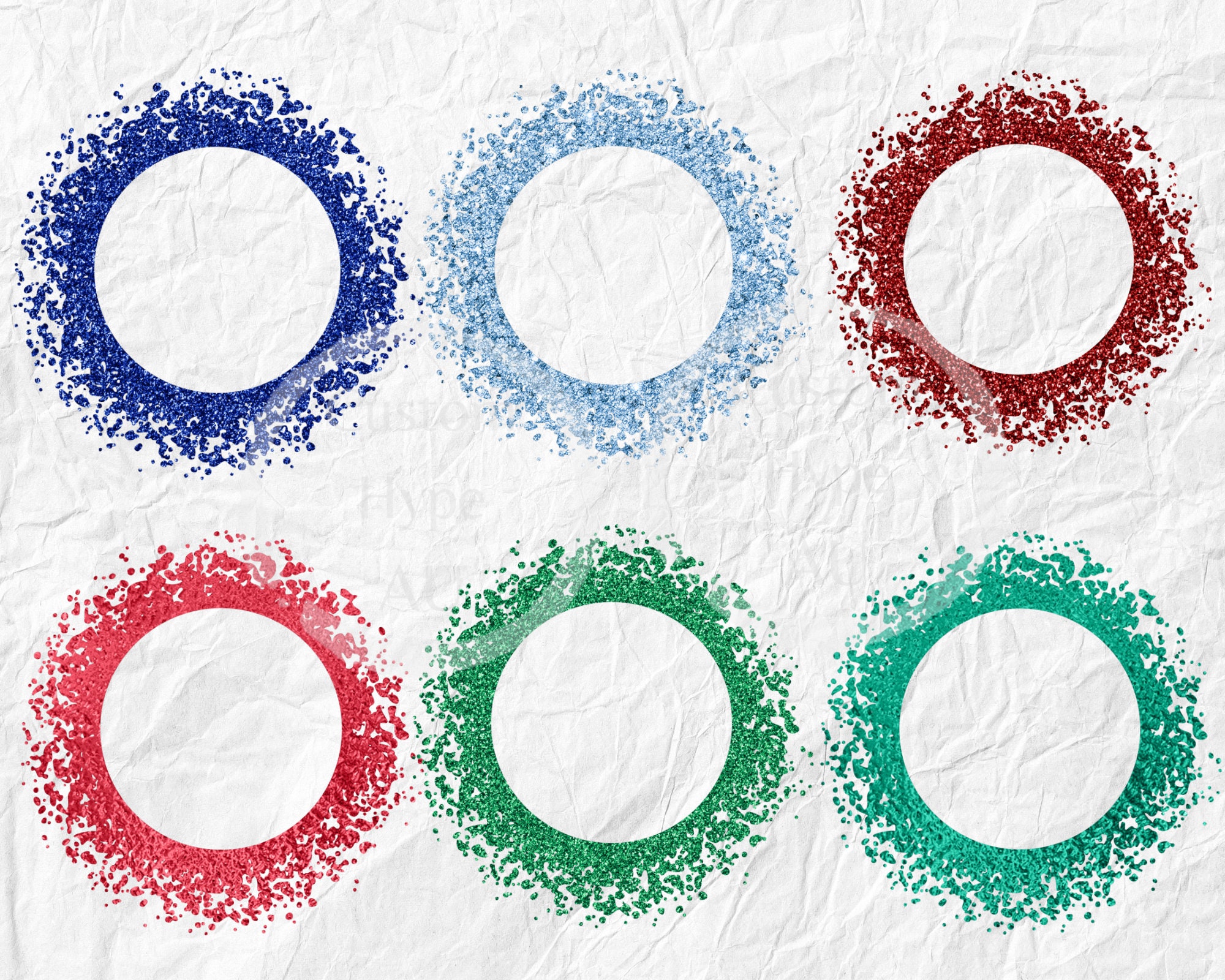 Glitter Blur Round Frames Clipart Bundle for Sublimation and Print ...