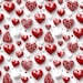 Cute 3d Red & White Love Hearts With Bling - Seamless Pattern for ...