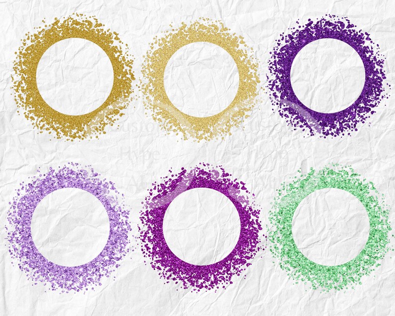 Glitter Blur Round Frames Clipart Bundle for Sublimation and Print ...