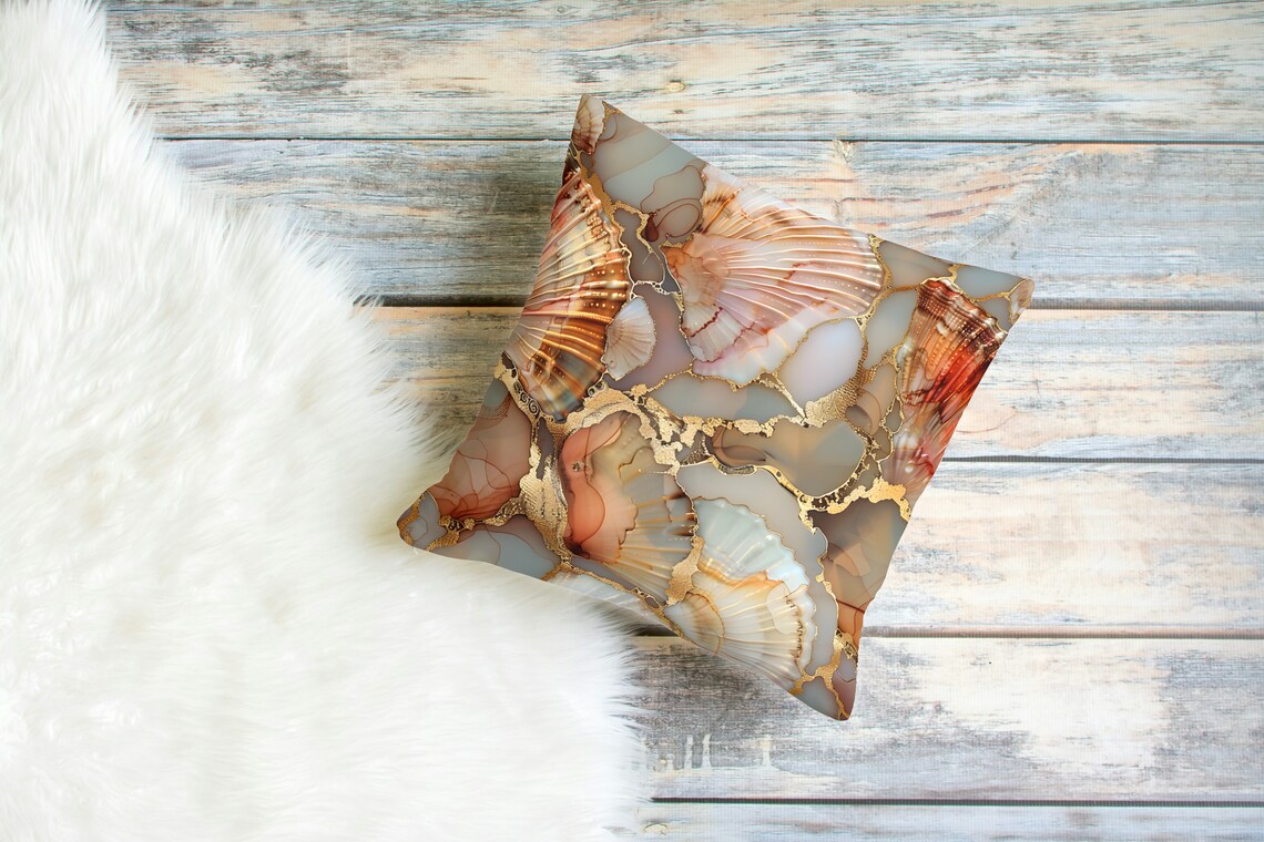 Seamless Pattern - Alcohol Ink Sea Shells - Sublimation and Print ...