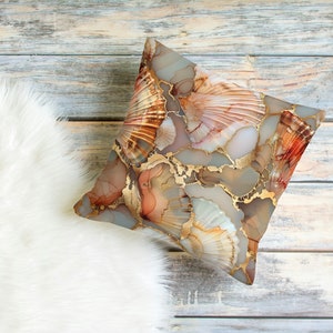 Seamless Pattern - Alcohol Ink Sea Shells - Sublimation and Print ...