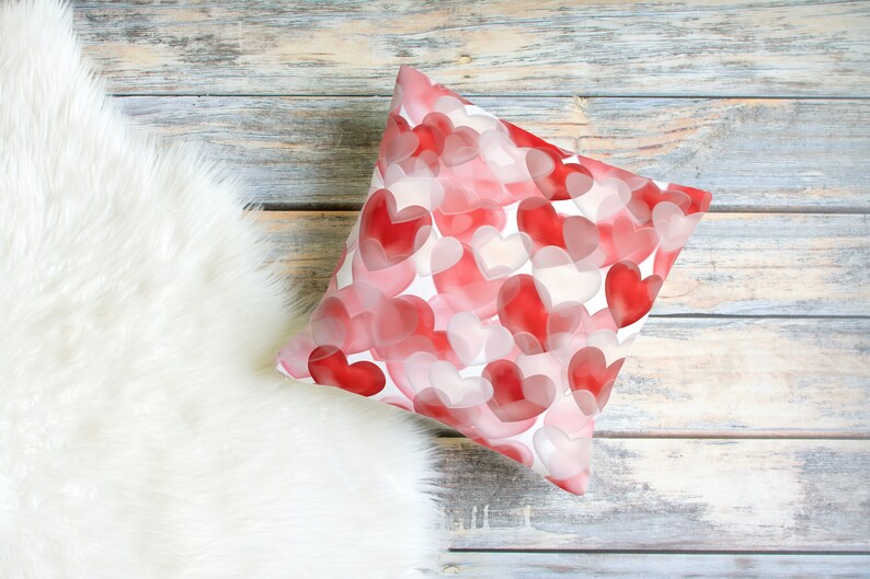 Overlapping Red & White Love Hearts Digital Seamless Pattern ...