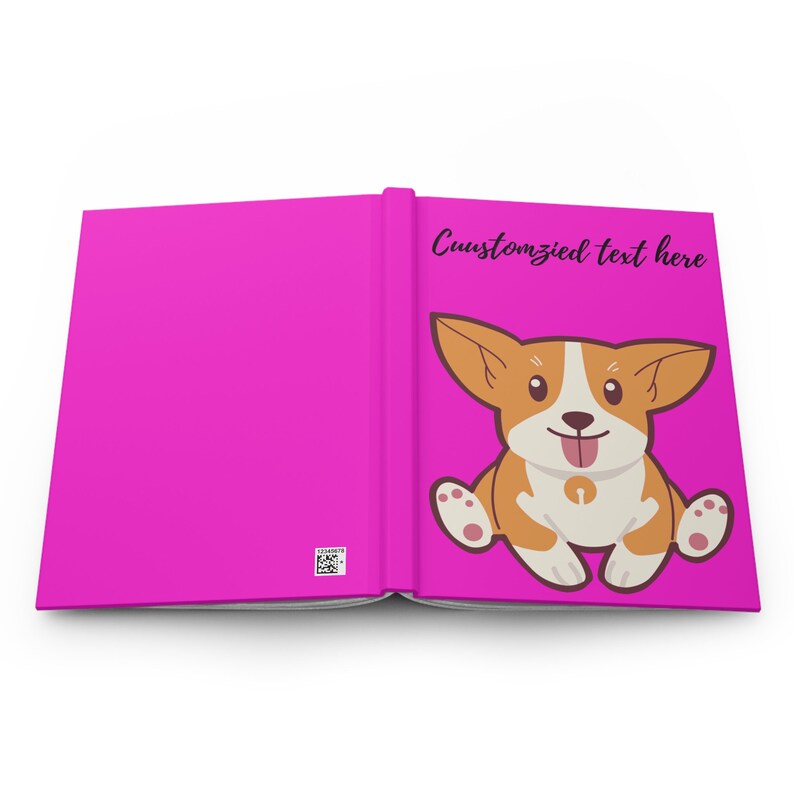 Corgi Logo Customized Your Name and Background Cover in Hardcover ...