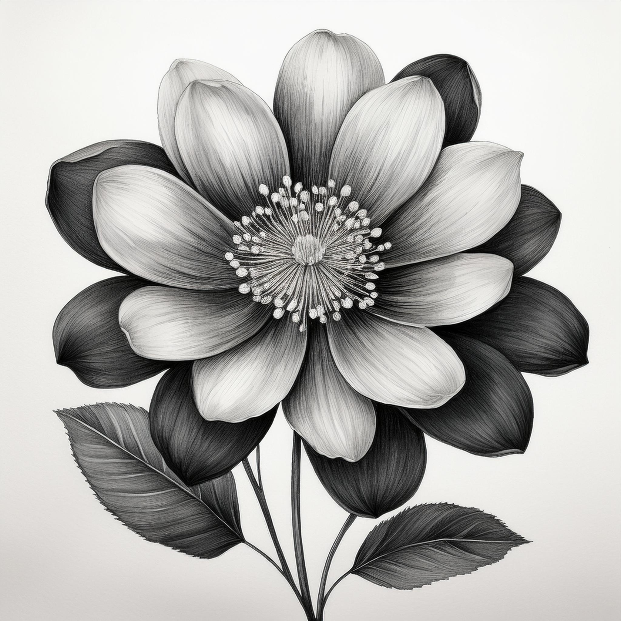 20 PNG Black White Flower Watercolor Floral Clipart - Etsy