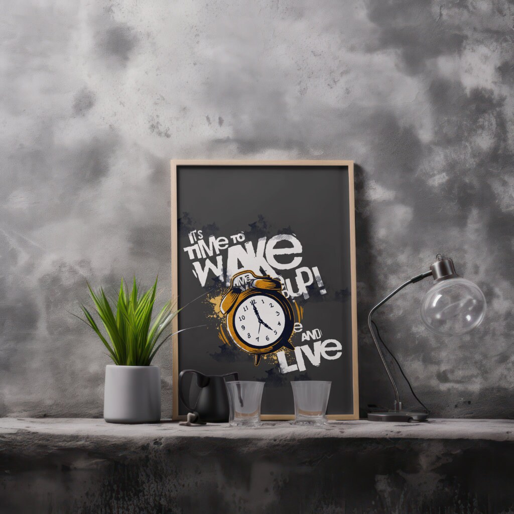 Motivational Printable Wall Poster Wake Up - Etsy