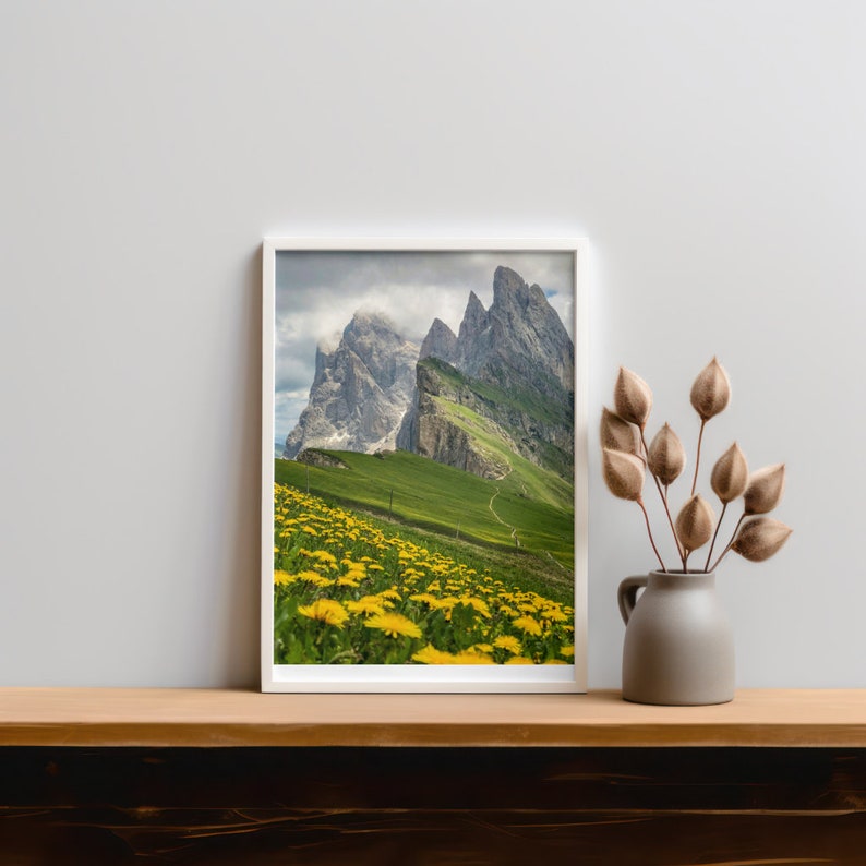 Printable Mountain Flower Scenery Art - Etsy