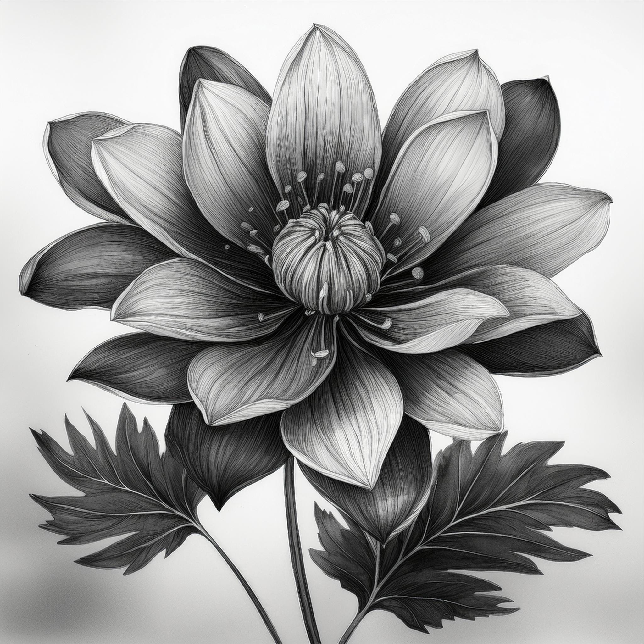 20 PNG Black White Flower Watercolor Floral Clipart - Etsy