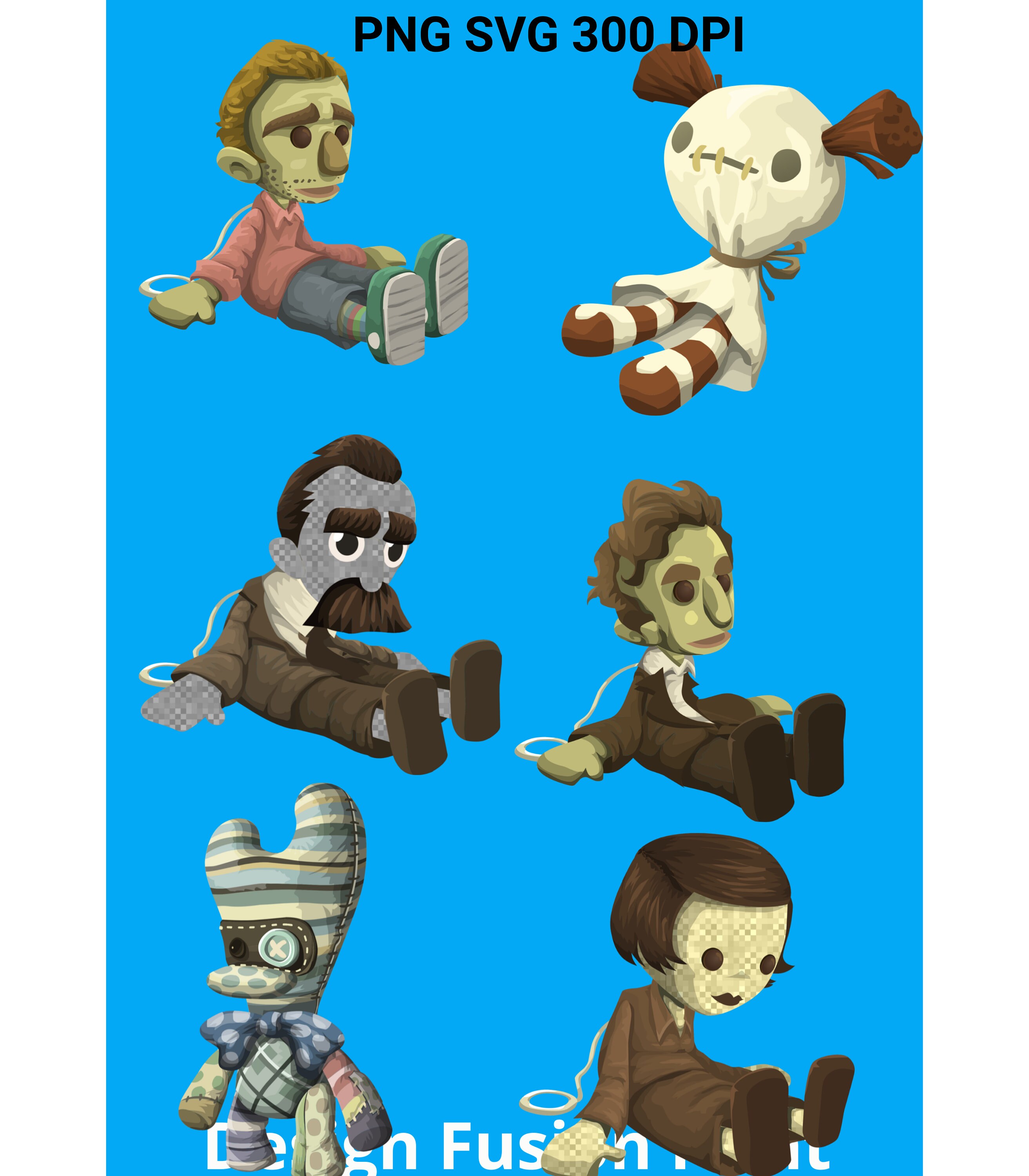 Digital Character Illustrations SVG PNG Pack - Etsy