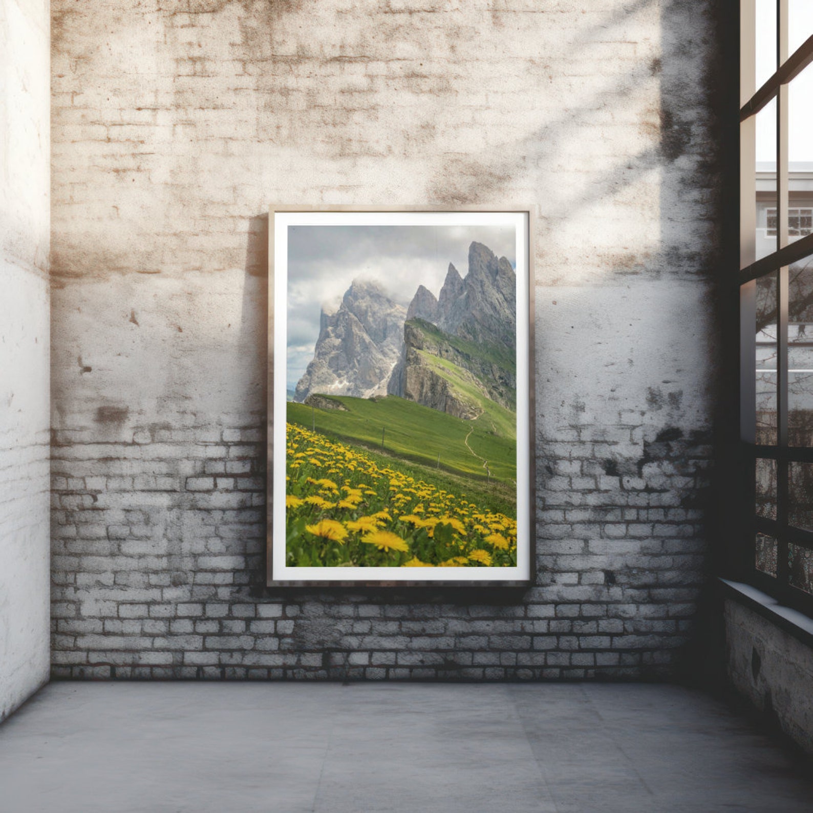 Printable Mountain Flower Scenery Art - Etsy