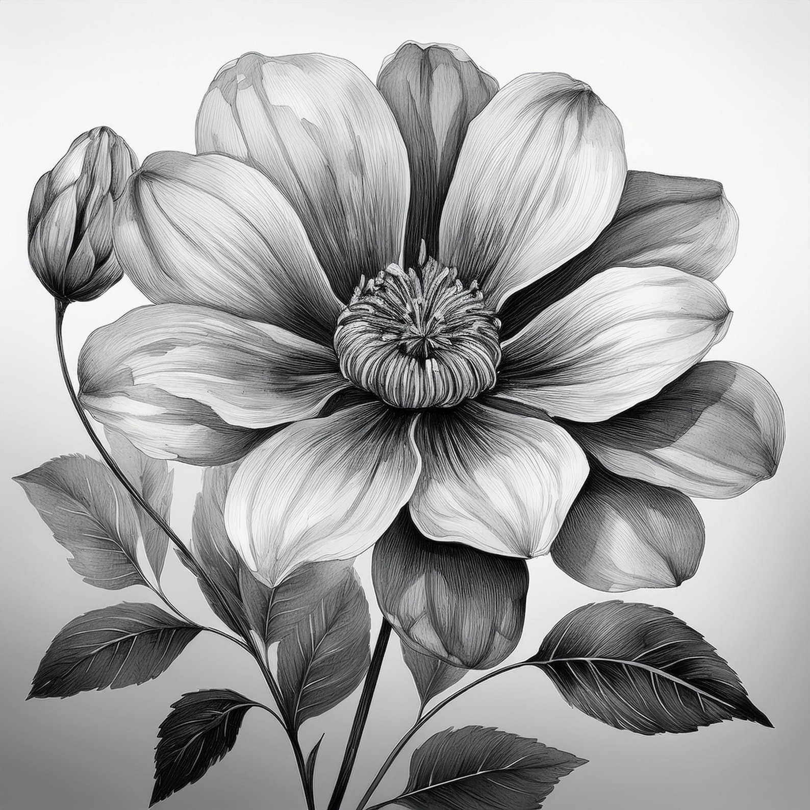20 PNG Black White Flower Watercolor Floral Clipart - Etsy