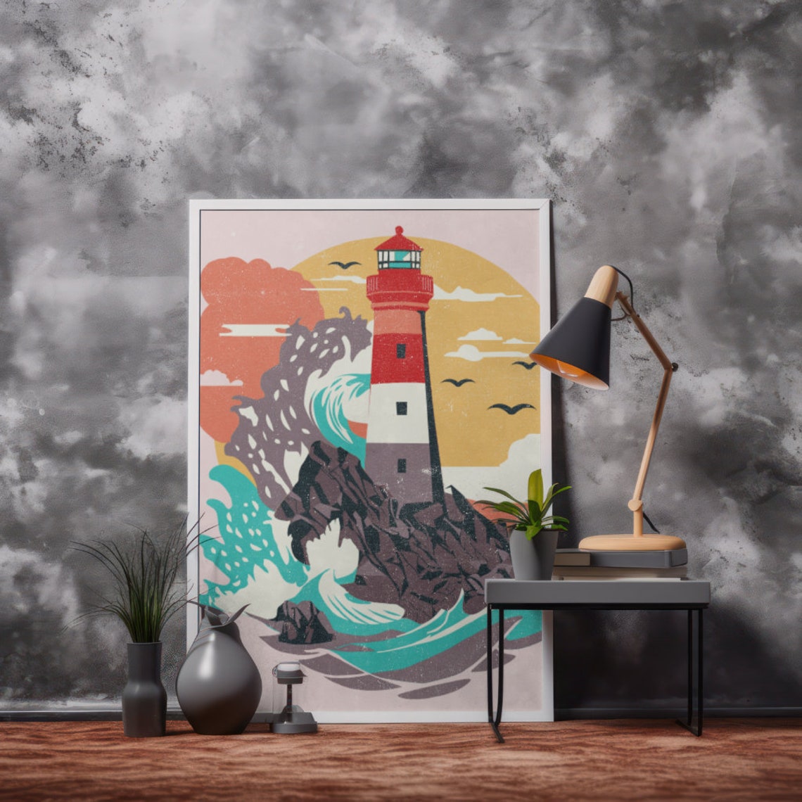 Printable Art Island Watchtower Home Office Decor - Etsy