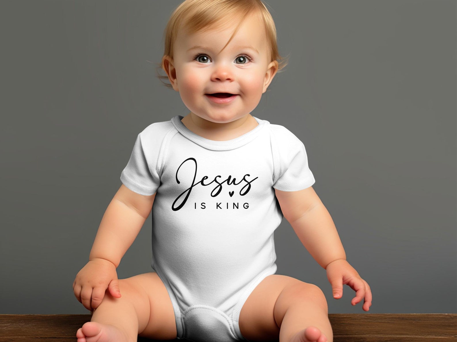 Jesus is King Onesie, Christian Baby Clothes, Religious Baby Outfit ...