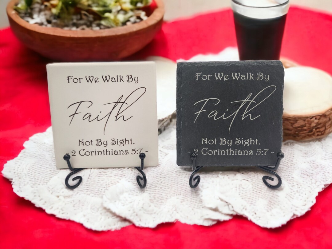 Set of 2 Custom Bible Verse Coaster for Gift and Display - Etsy