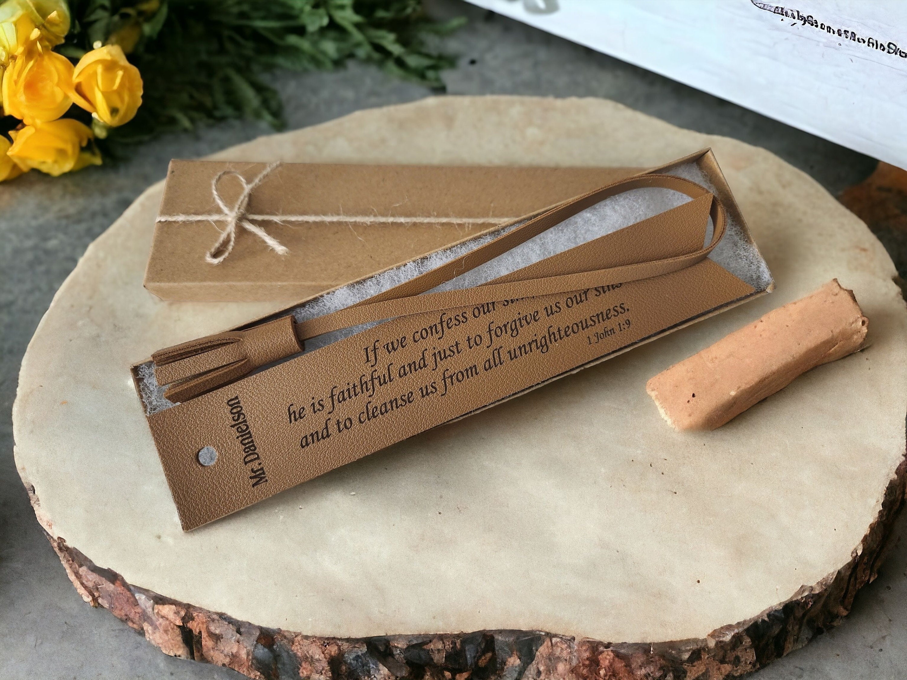 Custom Bible Verse Leather Bookmarks | in English, Korean - Etsy