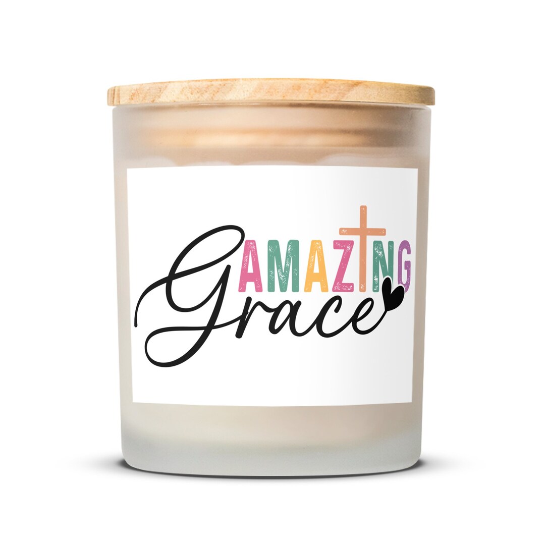 Amazing Grace Candle, Christian Faith Candle, Inspirational Graphic ...