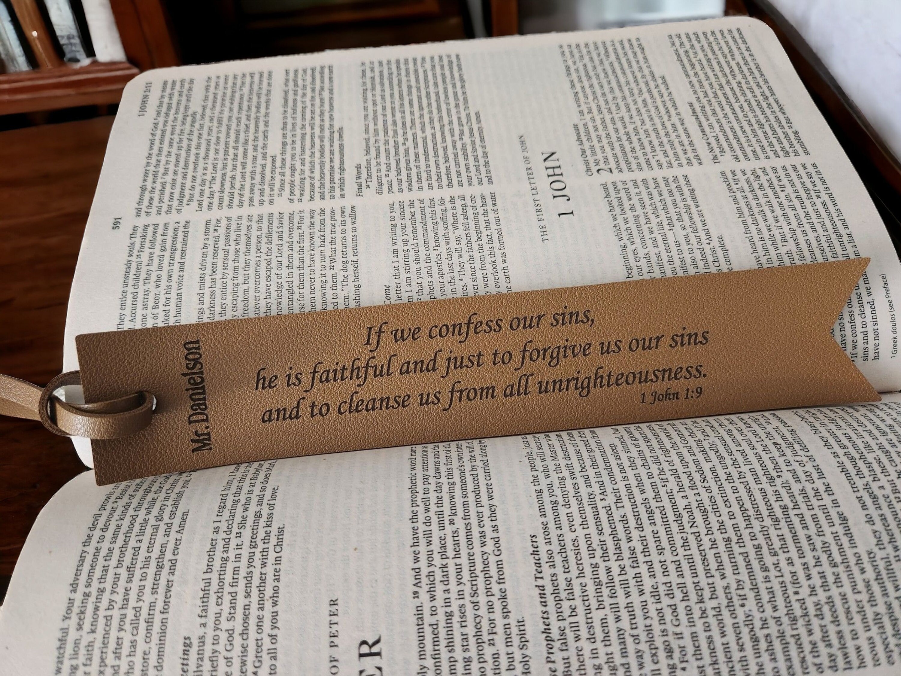 Custom Bible Verse Leather Bookmarks | in English, Korean - Etsy