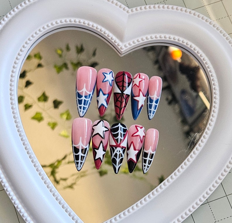 Spider-man Press on Nails - Etsy