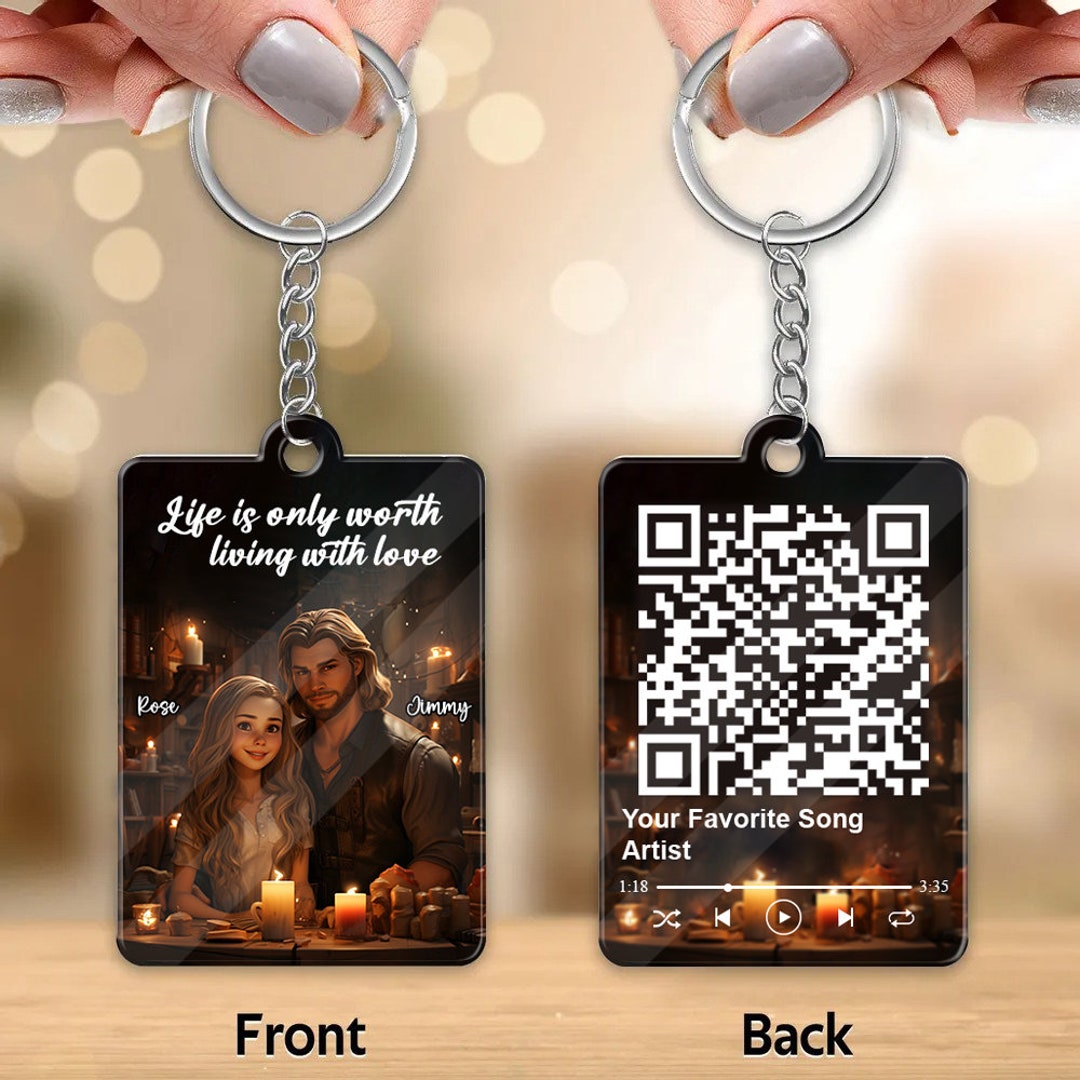 Film Love Quote Couple Song QR Code Keychain Personalize - Etsy