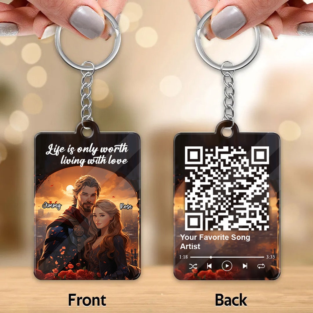 Film Love Quote Couple Song QR Code Keychain Personalize - Etsy