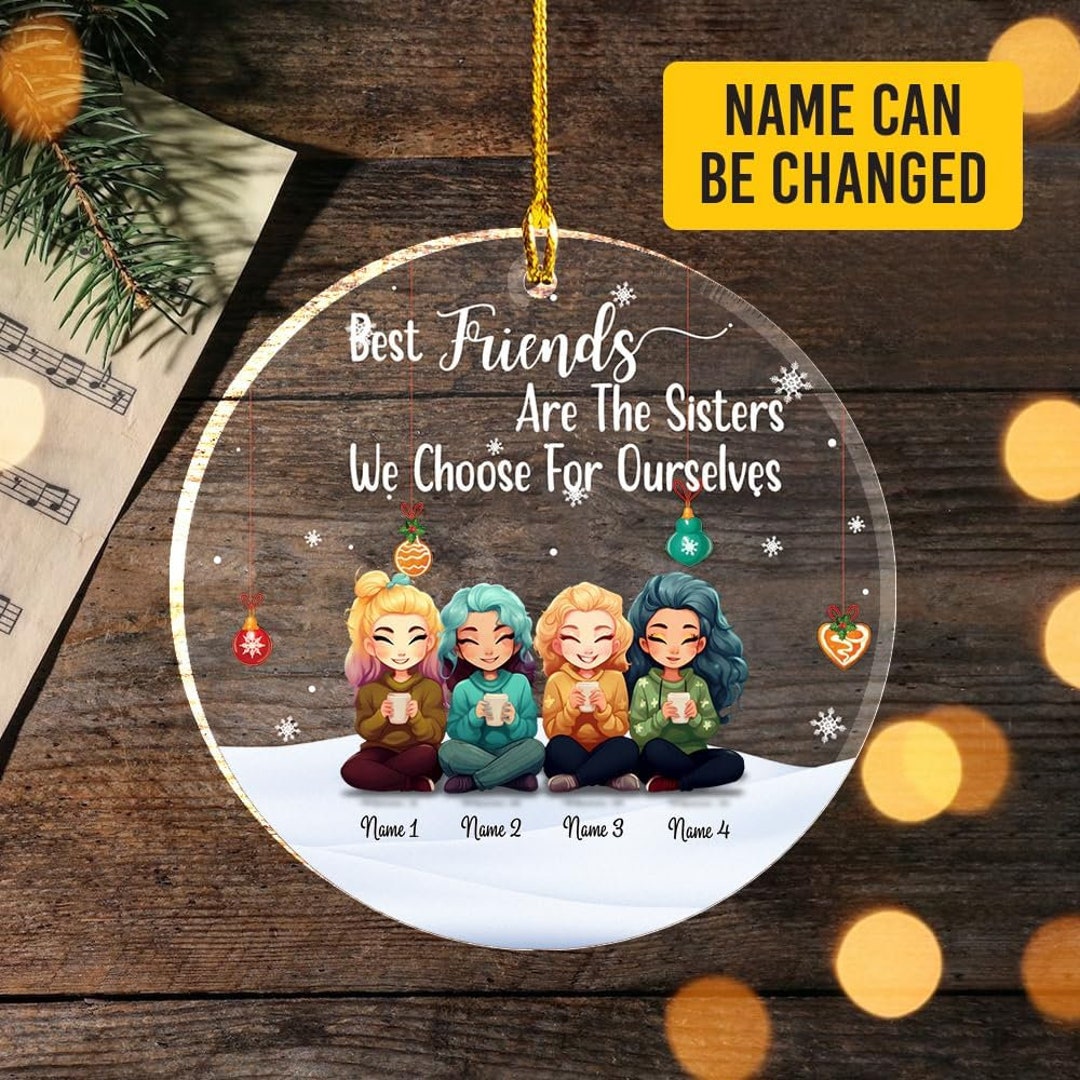 Personalized Bestie Forever Acrylic Ornament Custom Friend - Etsy