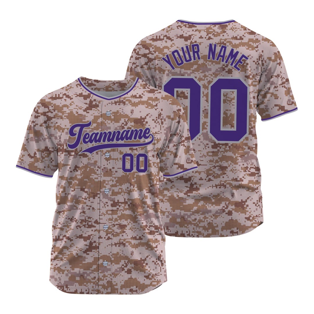 Custom Camo Baseball Jersey Men Women Youth Kids, Personalized Military ...