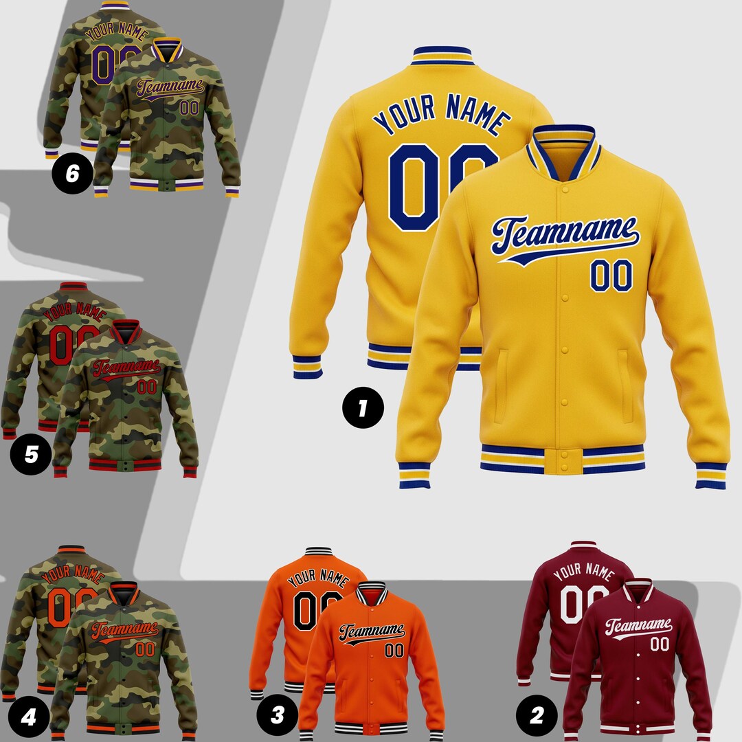 Custom Varsity Jacket for Men Women Youth Kids, Printed Team Name ...
