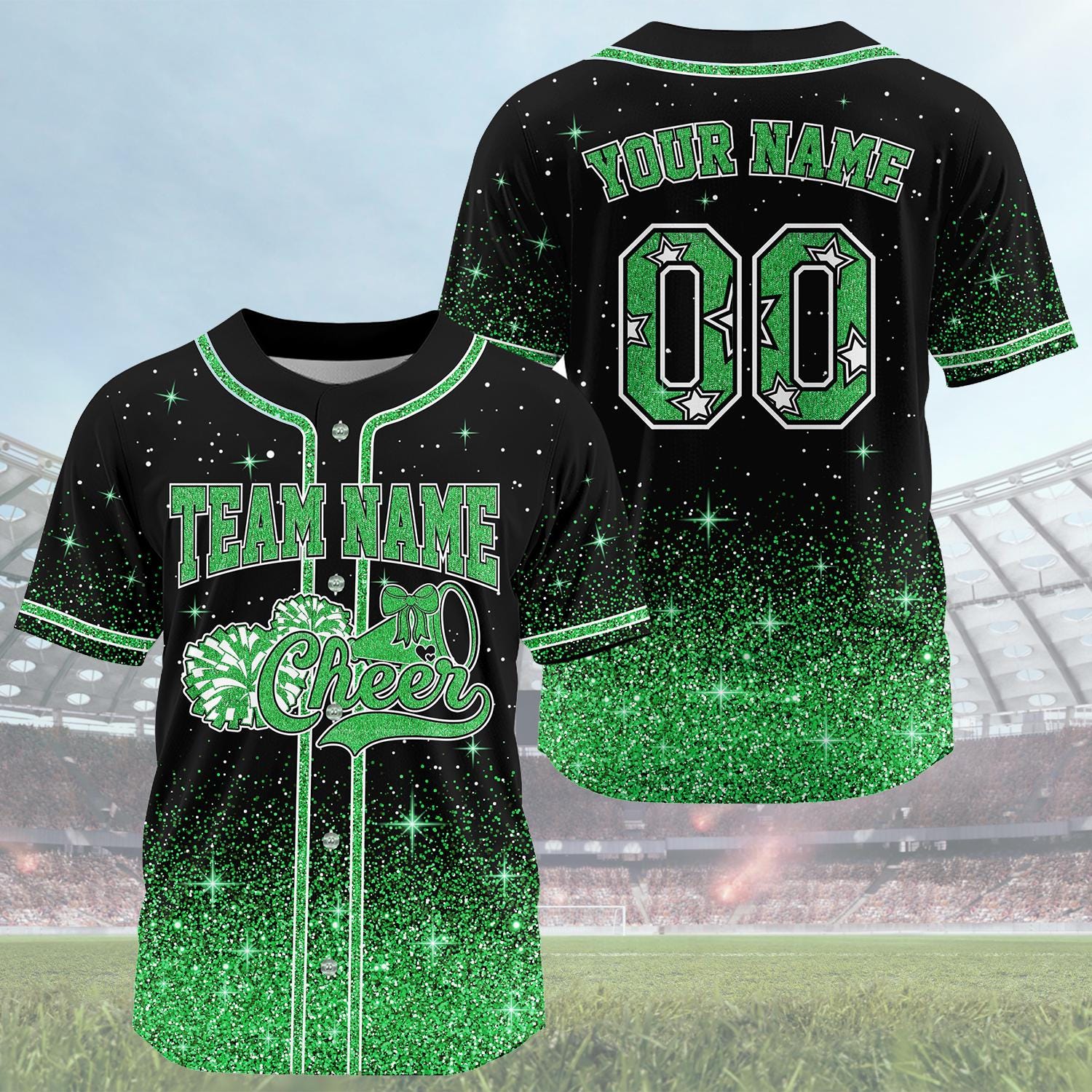 Personalized Glitter Cheer Baseball Jersey Men Women Youth Kid, Print ...