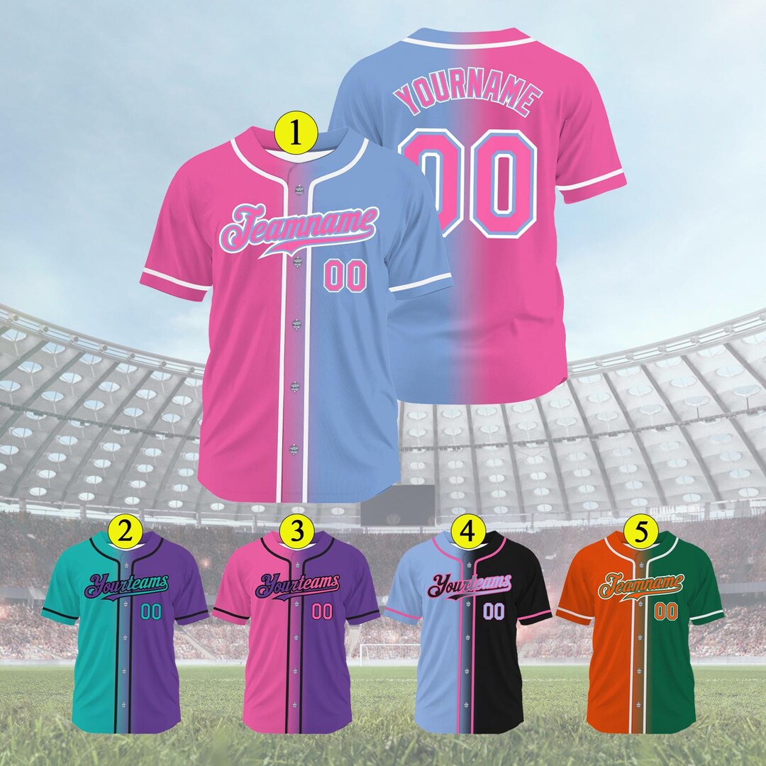 Custom Baseball Jersey Personalized Team Uniform Gradient Two-tone ...