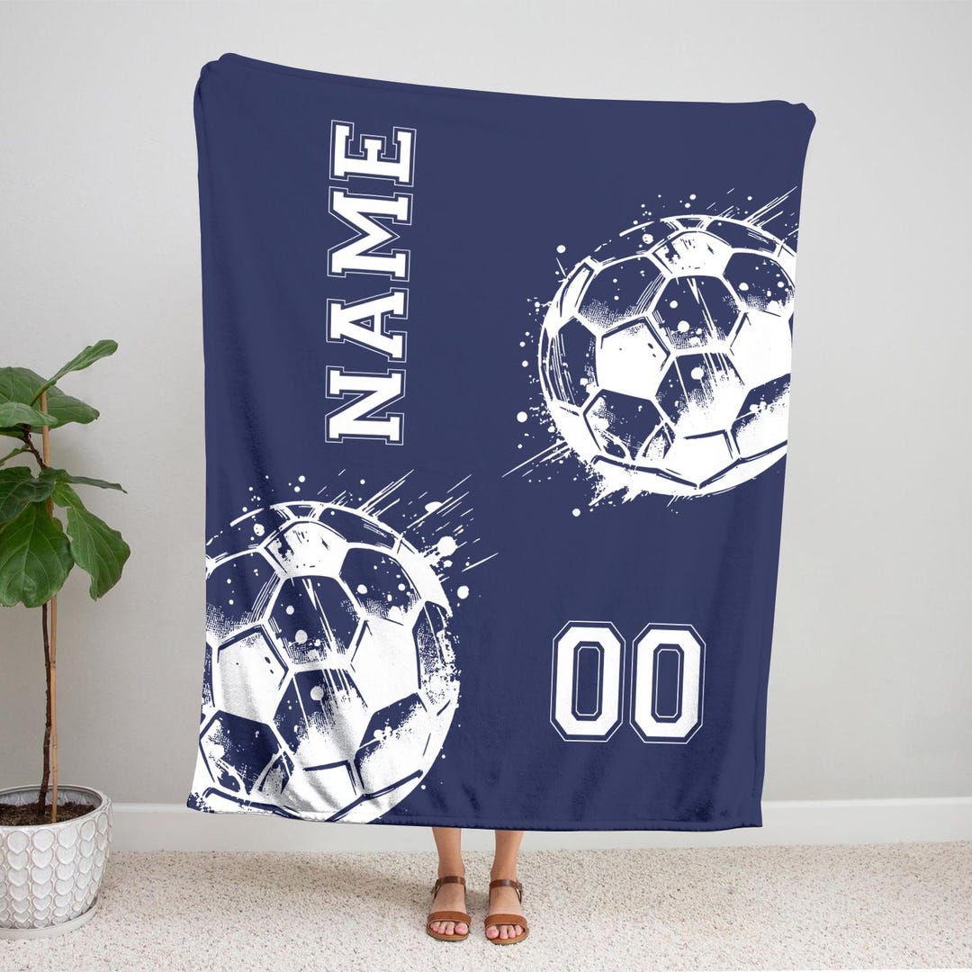 Personalized Soccer Blanket, Custom Football Blankets, Gift for Soccer ...