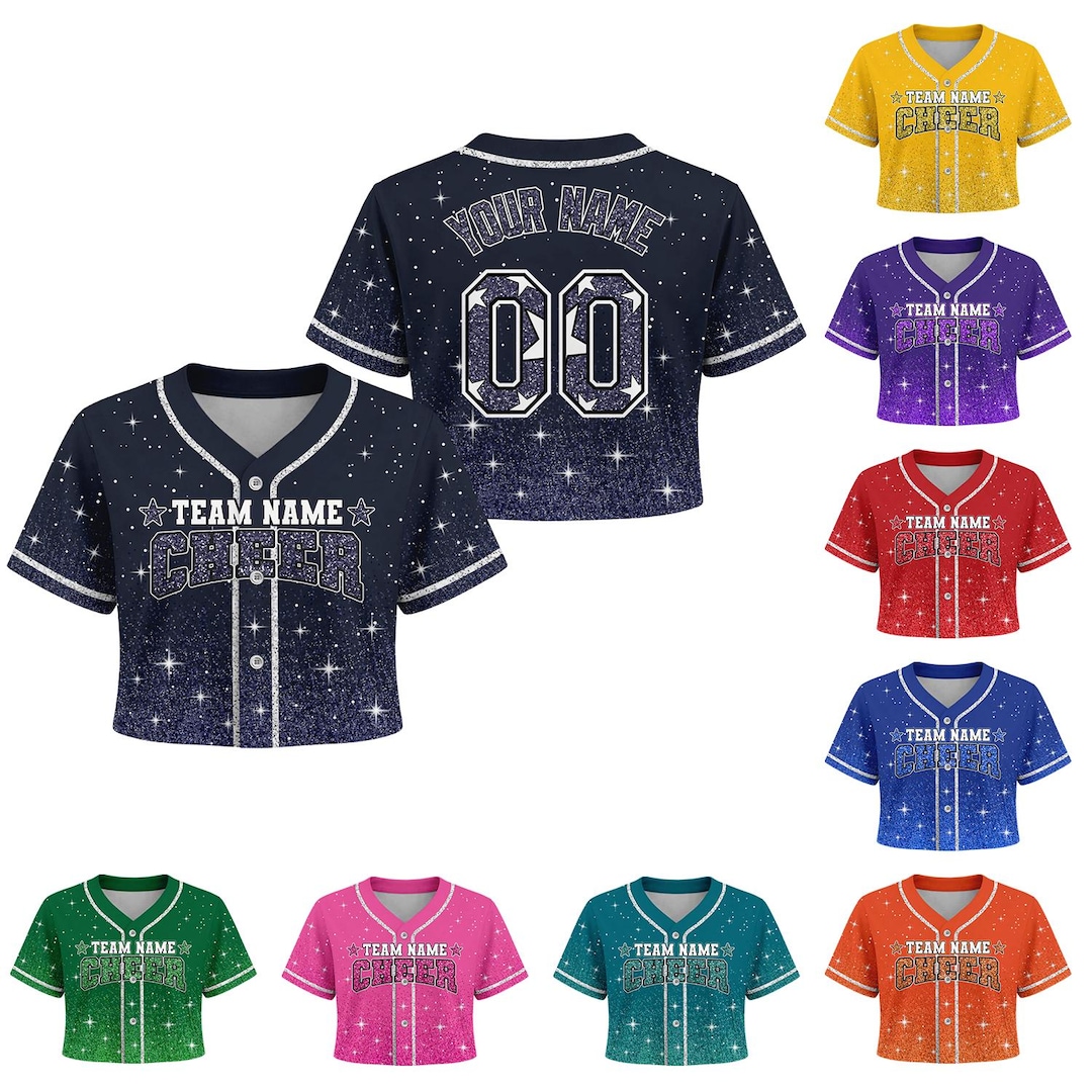 Custom Cheer Baseball Jersey, Personalized Glitter Coquette Bow Crop ...