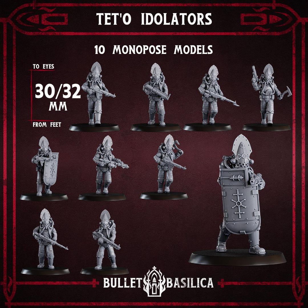 Teto Idolators Squad (x10)– Grimdark Fantasy Resin Miniature | 28–32mm ...