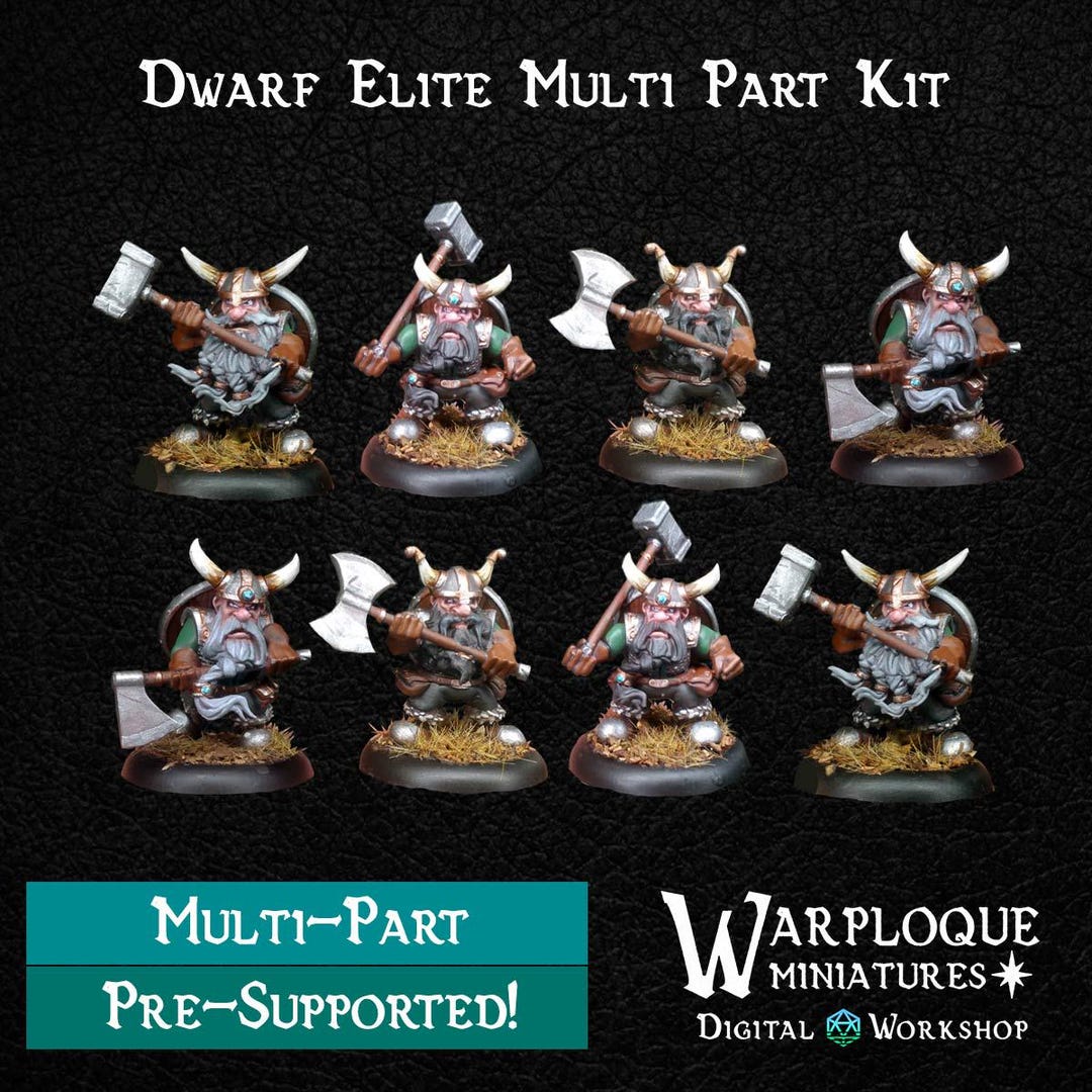 Dwarf Elite Grimdark Resin Miniature – 28/32mm Tabletop RPG & Gothic ...