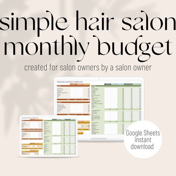 Salon Spreadsheet - Etsy