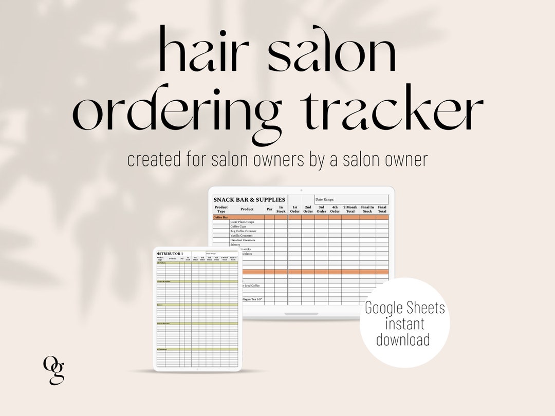 Hair Salon Ordering Form & Inventory Tracker - Etsy