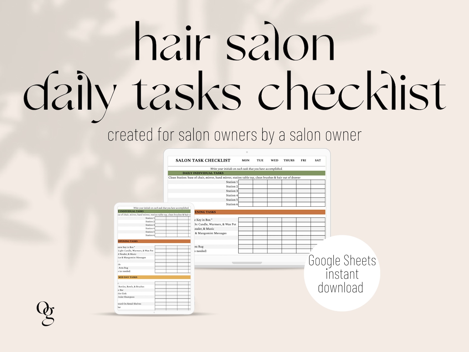 Hair Salon Daily Tasks Checklist - Etsy
