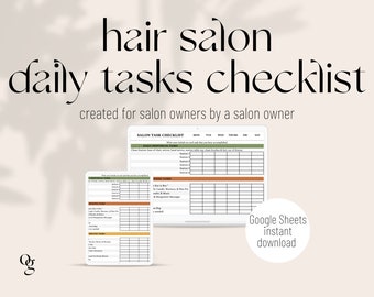 Salon Inventory Template, Salon Inventory Tracker Log, Beauty Salon ...
